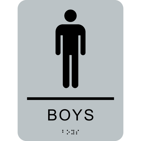 Boys Washroom Braille Sign | Western Safety Sign