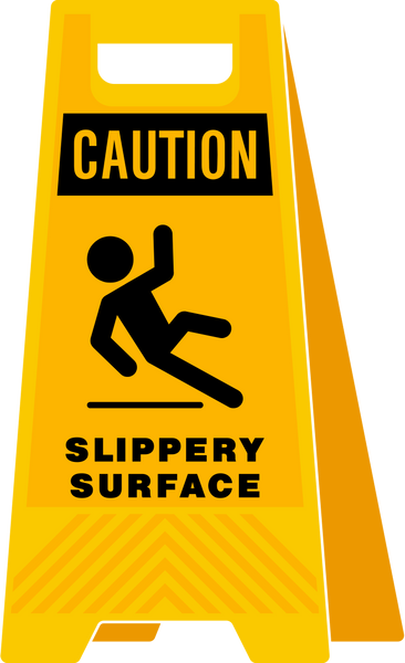 Caution Slippery Surface Yellow PVC A-Frame Sign Stand | Western Safety ...