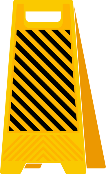 Caution Hash Marks Yellow PVC A-Frame Sign Stand | Western Safety Sign