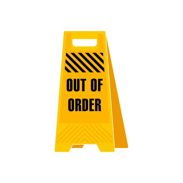 Out of Order with Caution Border PVC A-Frame Sign Stand | Western ...