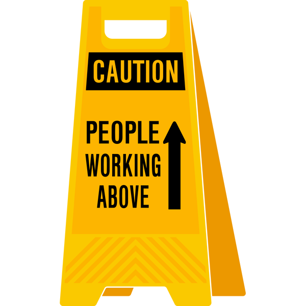 Caution People Working Above 1with Arrow Pointing Up PVC A-Frame Sign ...