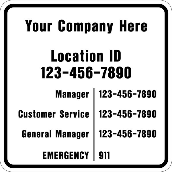 Emergency Contact Information | Western Safety Sign