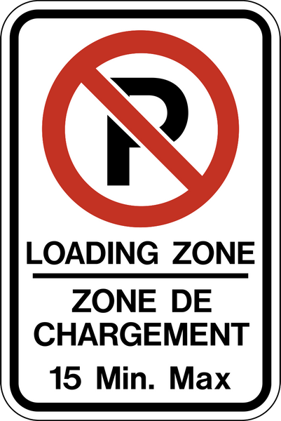 No Parking Loading Zone Bilingual Time Limit Sign | Western Safety Sign
