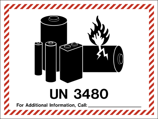 Class 9 Battery Label Lithium Ion UN3480 - TDG Placard Sign | Western ...
