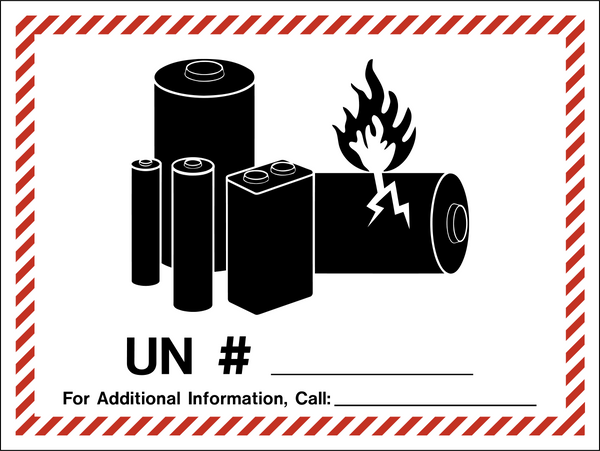 Class 9 Battery Label with Custom UN Number - TDG Placard Sign ...