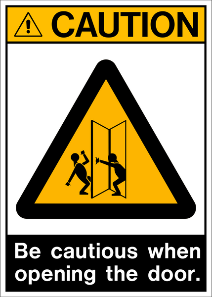 Door Opening ANSI Caution Sign | Western Safety Sign