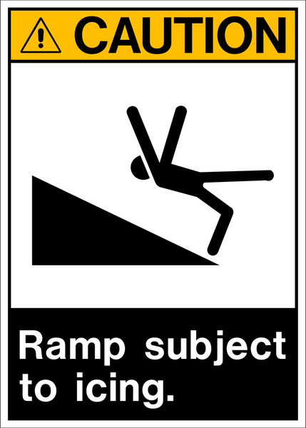 Icy Ramp ANSI Caution Sign | Western Safety Sign