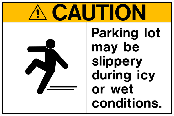 Caution - Slippery Parking Lot | Western Safety Sign