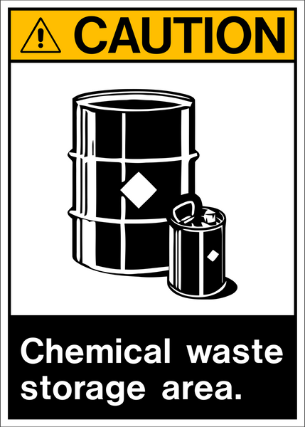 Chemical Waste Storage ANSI Caution Sign | Western Safety Sign