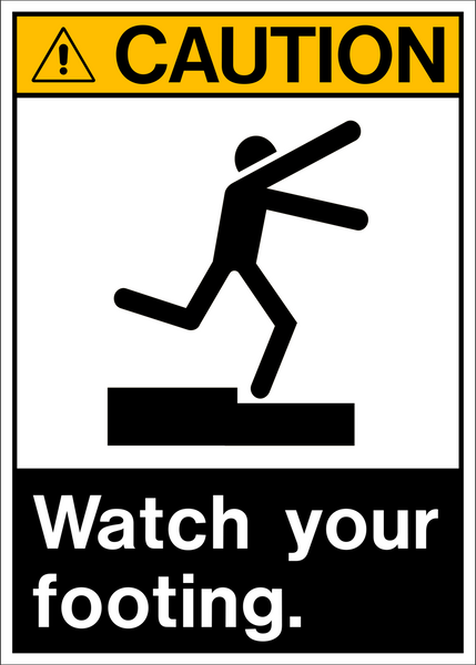 Watch your Footing ANSI Caution Sign | Western Safety Sign