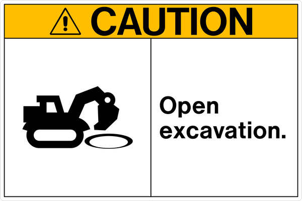 Open Excavation OSHA Caution Sign | Western Safety Sign