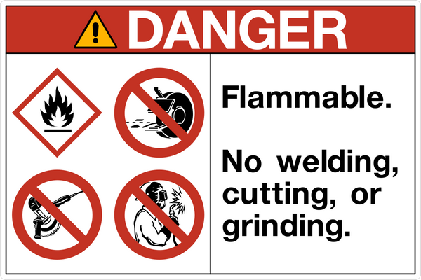 Danger - Flammable No Welding | Western Safety Sign