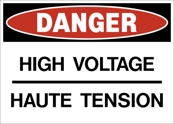Danger - High Voltage Bilingual | Western Safety Sign
