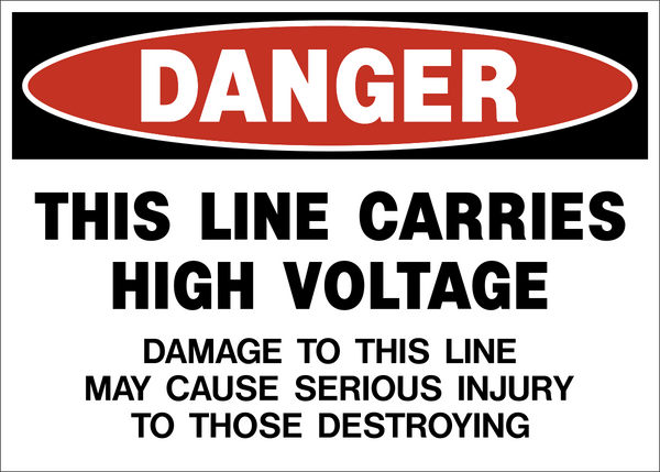 Danger - High Voltage Line | Western Safety Sign