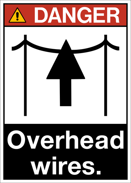 Danger - Overhead Wires | Western Safety Sign