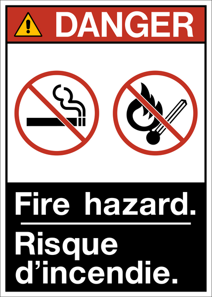 No Smoking Fire Hazard Bilingual ANSI Sign | Western Safety Sign