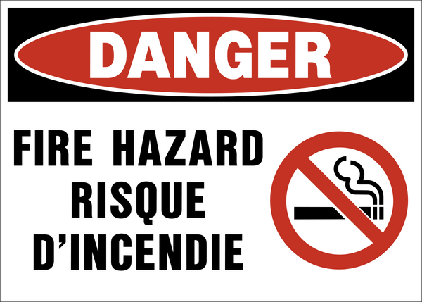 No Smoking Fire Hazard Bilingual Sign | Western Safety Sign