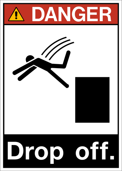 Danger - Drop Off | Western Safety Sign