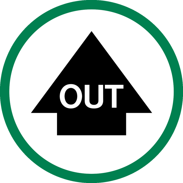 Out Arrow Door Sign | Western Safety Sign