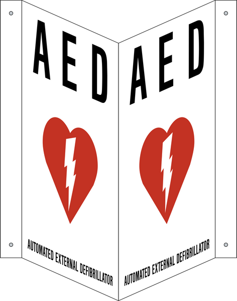 AED V-Shape Projection Sign | Western Safety Sign