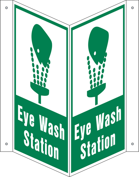 Eye Wash Station V-Shape Projection Sign | Western Safety Sign