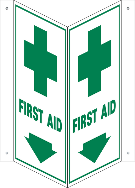 First Aid - Arrow Down V-Shape – Western Safety Sign