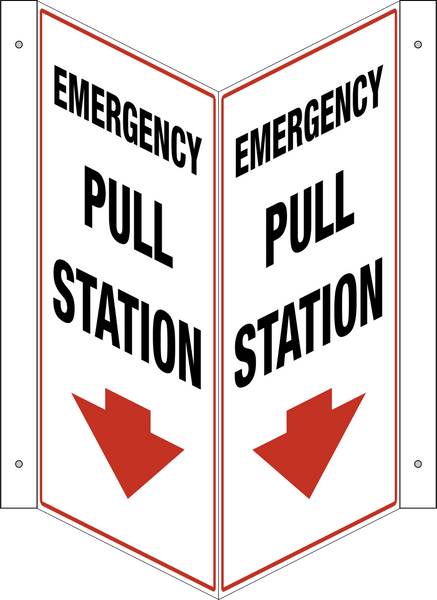 Emergency Pull Station - V-Shape | Western Safety Sign