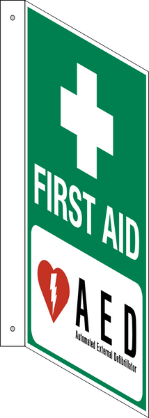 AED/First Aid Combo L-Shape Projection Sign | Western Safety Sign