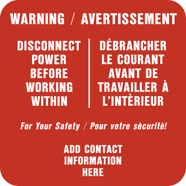 Warning - Disconnect Power Bilingual | Western Safety Sign