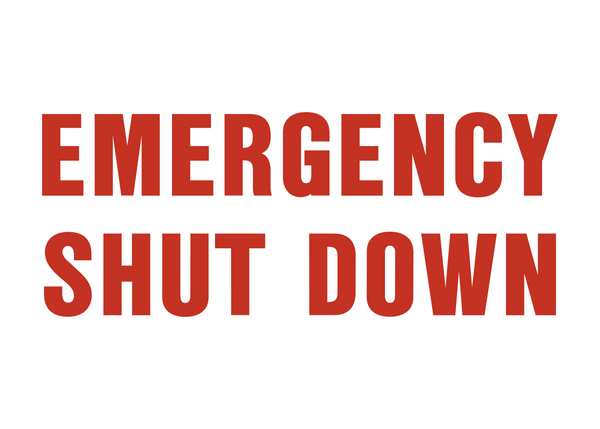 Emergency Shut Down | Western Safety Sign