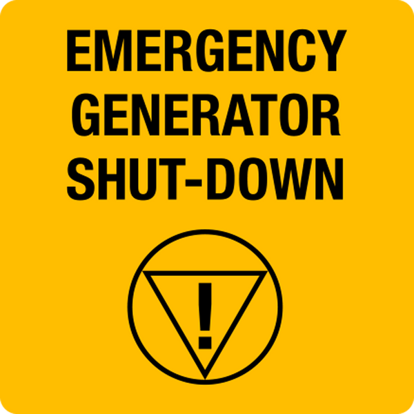 Emergency Generator Shut Down | Western Safety Sign