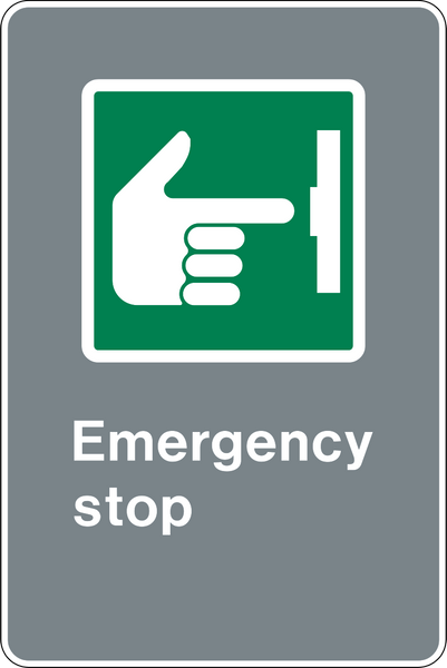 Emergency Stop with Pictogram | Western Safety Sign