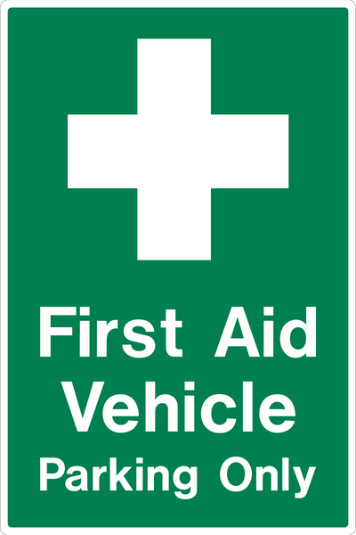 First Aid Vehicle OSHA Layout Parking Sign | Western Safety Sign