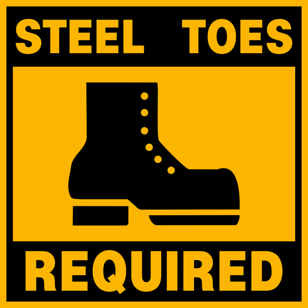 Steel Toe Boots Floor Decal Sign | Western Safety Sign