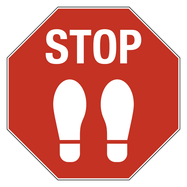Directional STOP with Footprints graphic Floor Decal Sign | Western ...