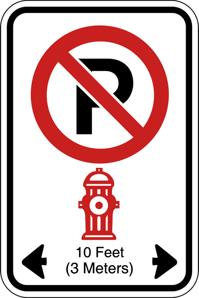 No Parking Fire Hydrant 3 Meters Sign | Western Safety Sign