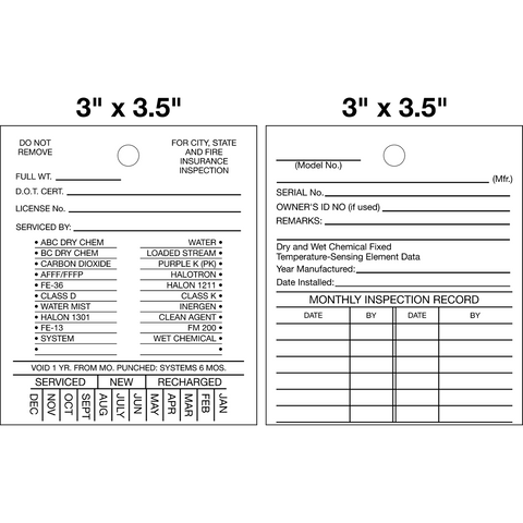 Fire Extinguisher Inspection Tag | Western Safety Sign