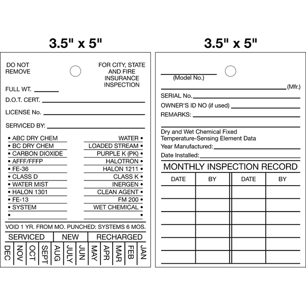 Fire Extinguisher Inspection Tag | Western Safety Sign