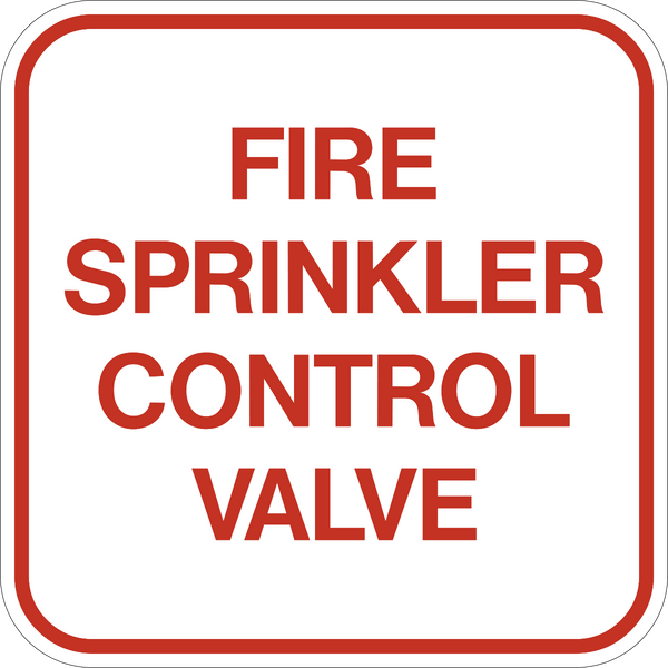 Fire Sprinkler Control Valve | Western Safety Sign