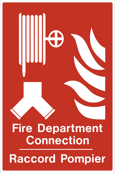 Fire Dept. Connection Bilingual – Western Safety Sign