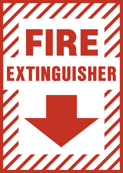Arrow Down Fire Extinguisher | Western Safety Sign