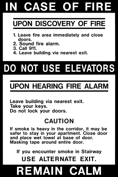 In Case of Fire | Western Safety Sign