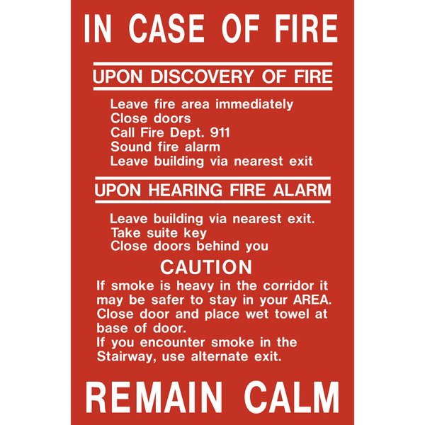 In Case of Fire | Western Safety Sign