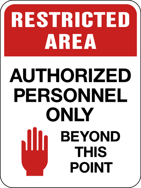 Restricted Area APO Beyond This Point Sign | Western Safety Sign