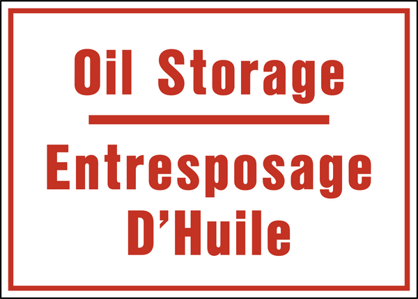 Oil Storage Bilingual | Western Safety Sign