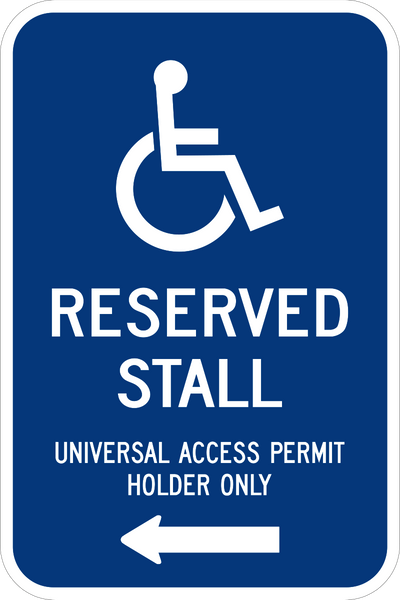 Accessible Reserved Stall Permit Left Parking Sign | Western Safety Sign