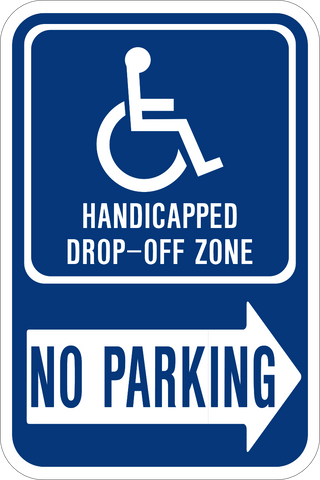 Handicapped Drop-Off Zone – Western Safety Sign