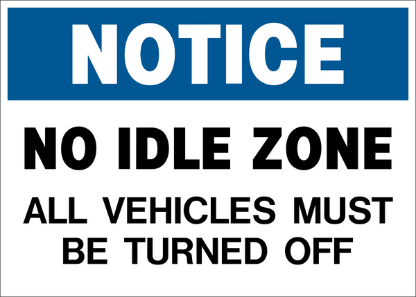 Notice No Idle Zone Sign | Western Safety Sign