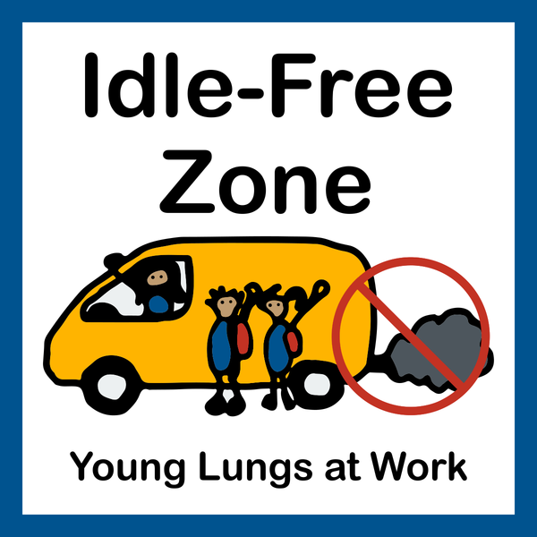 Idle-Free Zone Young Lungs Sign | Western Safety Sign