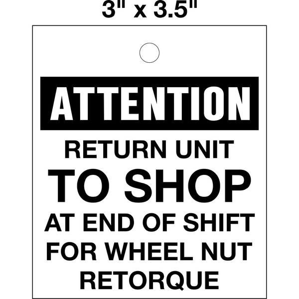 Wheel Retorque Lock Out Tag | Western Safety Sign